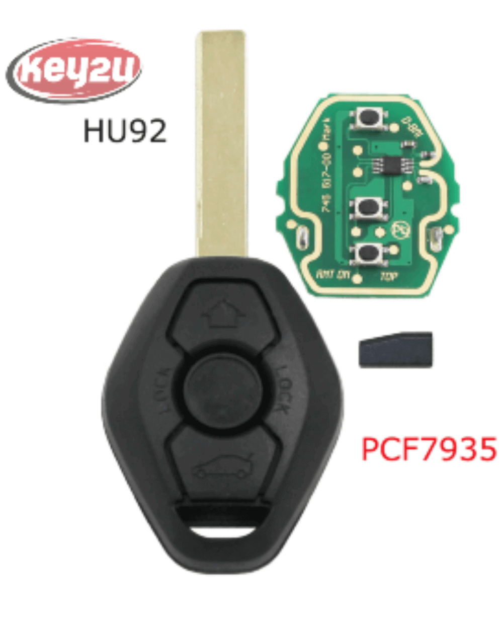 KEY2U, BMW Remote Key Fob For BMW X3 X5 Z3 Z4 3,5,7 Series (EWS System